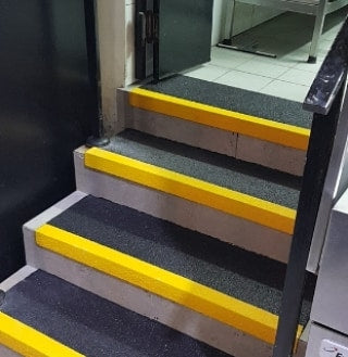 Custom Fiberglass Grit Coated Non-Skid Stair Nosing & Step Covers ...